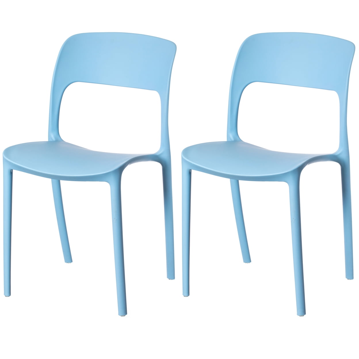 Modern Plastic Outdoor Dining Chair with Open Curved Back - Walmart.com