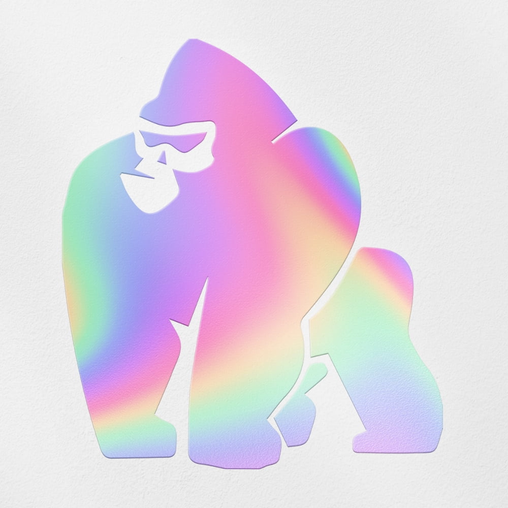 Transparent Decal Stickers Of Gorilla (Hologram) Premium Waterproof ...