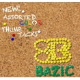 BAZIC Push Pins Color Flat Head Steel Thumb Tacks (150/pack), 24-Packs ...