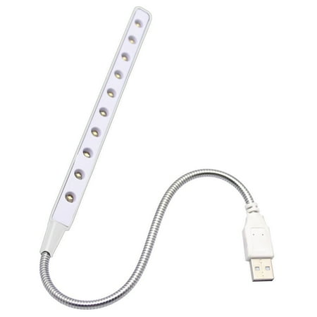 USB LED Light - 10 Super Bright LED Reading Lamp - No Batteries Needed ...