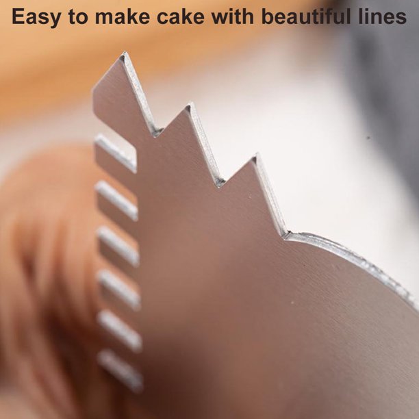 relayinert Polygonal Sawtooth Cream Cake Scraper Stainless Steel Icing ...