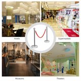 Costway 6Pcs Stanchion Posts Queue Pole Retractable 3 Velvet Ropes with ...