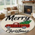 7ft Round Rug Merry Christmas Area Rugs for Living Room Bedroom ...
