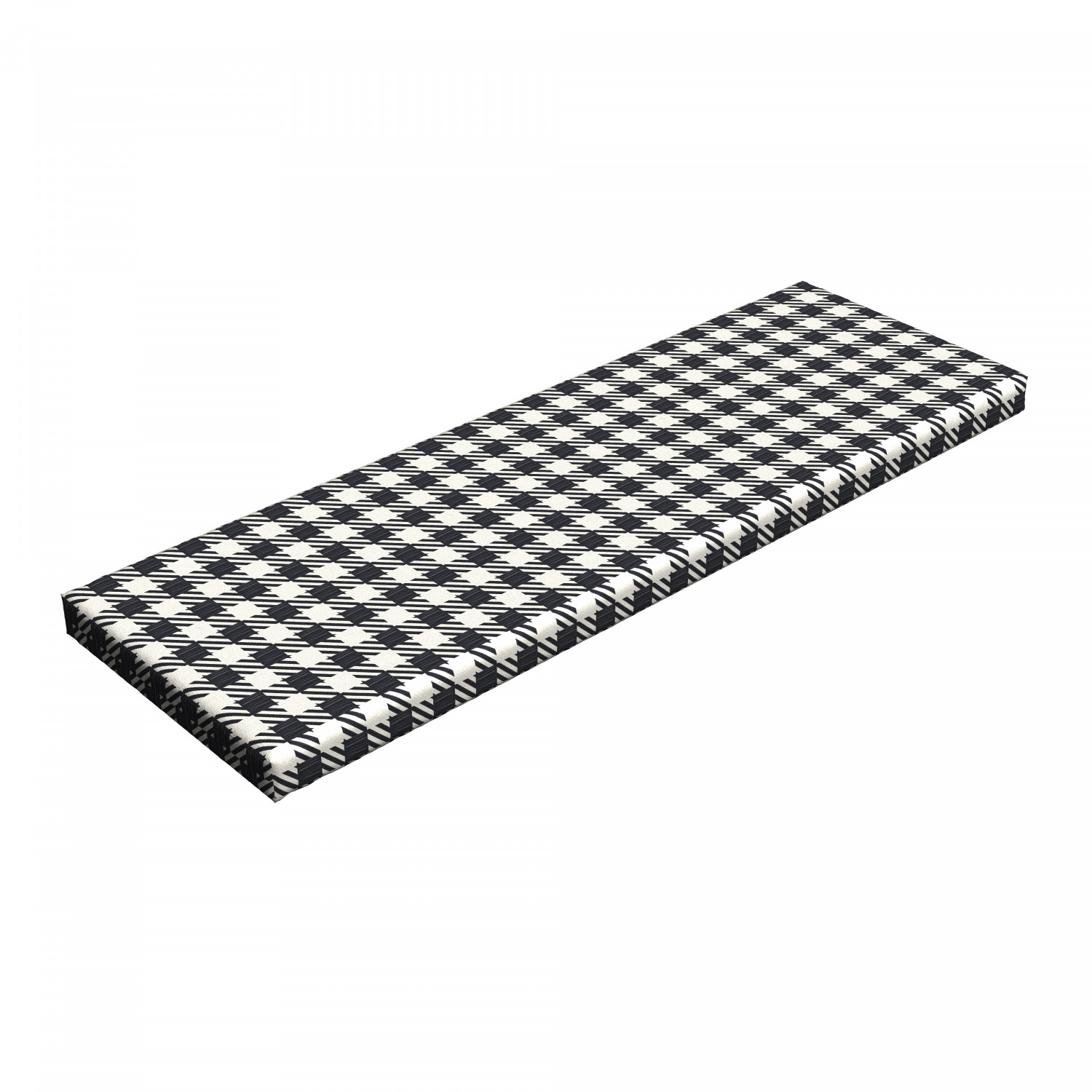 Checkered Bench Pad, Diagonal Stripes Squares Monochrome Sketchy ...