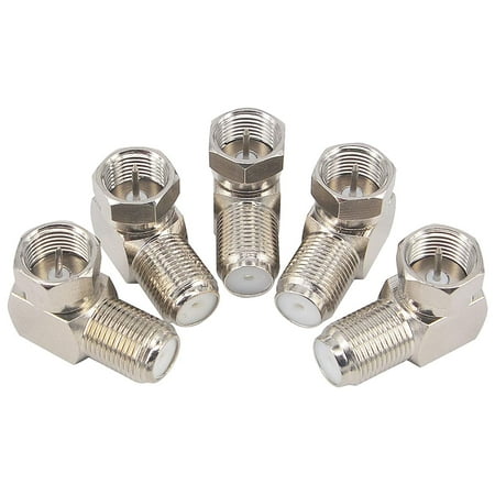 YERDGARY 5PCS Right Angle F Coaxial Adapter 90 Degree Coaxial F ...