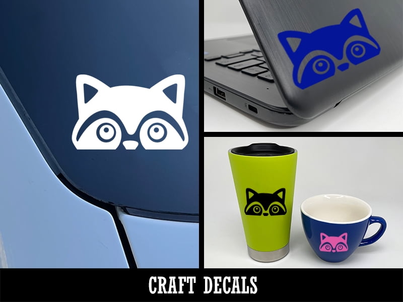 Peeking Raccoon Craft Vinyl Indoor Outdoor Decal Sticker - White - 3 ...