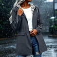 Jerdar Solid Color Rain Jacket Raincoat for Women Waterproof Long ...