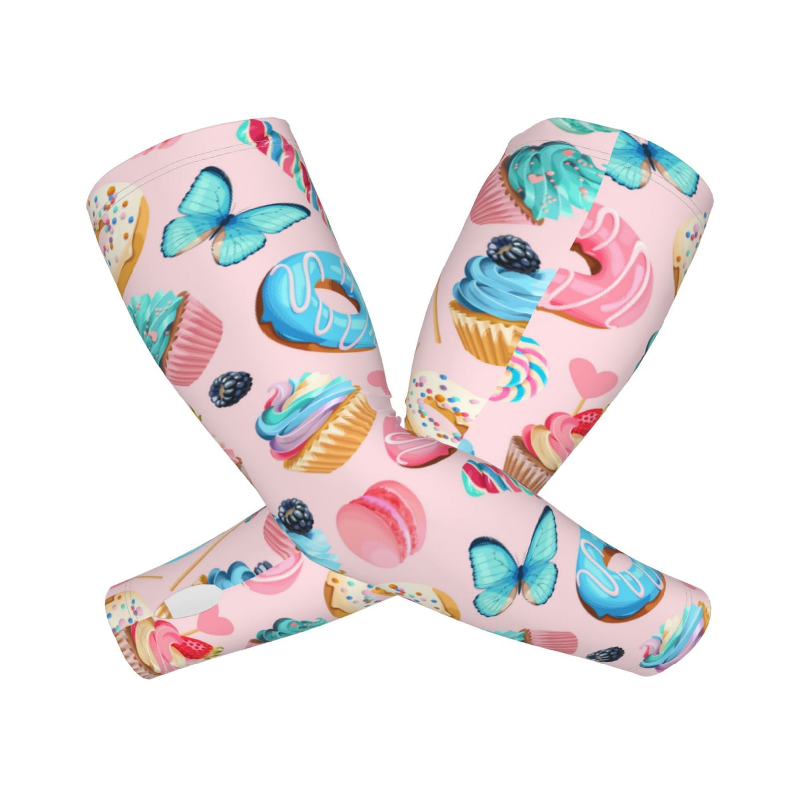 Easygdp Cupcakes and Donuts for Adult Ice Silk Sunscreen Arm Cover with ...