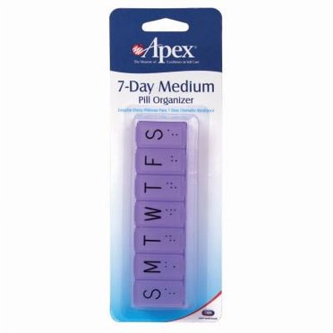 Apex 7-Day Ultra Bubble-Lok XL Pill Organizer, Weekly Medicine ...