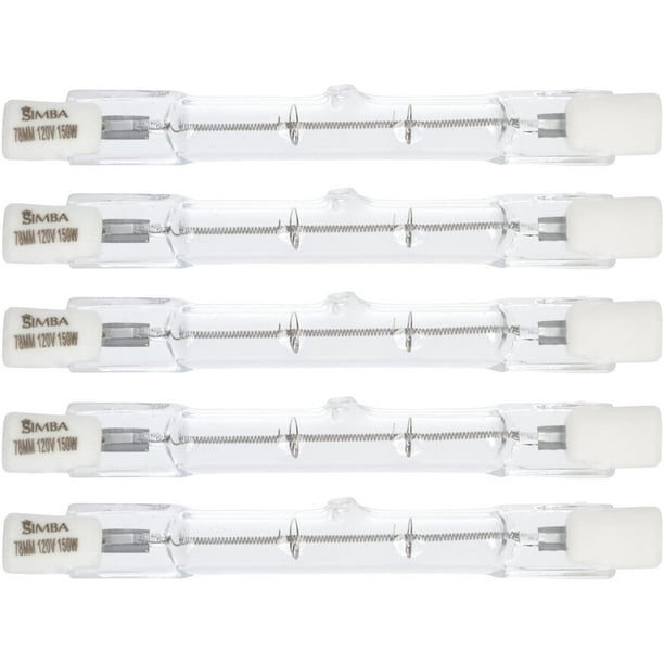 Simba Lighting Halogen R7s 78mm 120V 150W T3 J Type Double Ended Bulbs ...