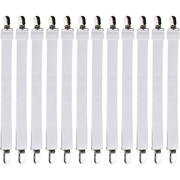 (White)12 Pieces Fastener Fastener Adjustable Sheet Tensioner, Holds ...