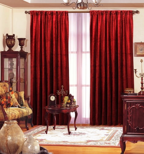 Red Velvet Drape 55"X120" Each Panel - Walmart.com