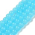 Baking Painted Imitation Jade Glass Round Bead Strands Medium Turquoise ...