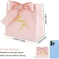 STONCEL 24Pcs Small Gift Bags with Bow Ribbon, Pink Thank You Mini ...