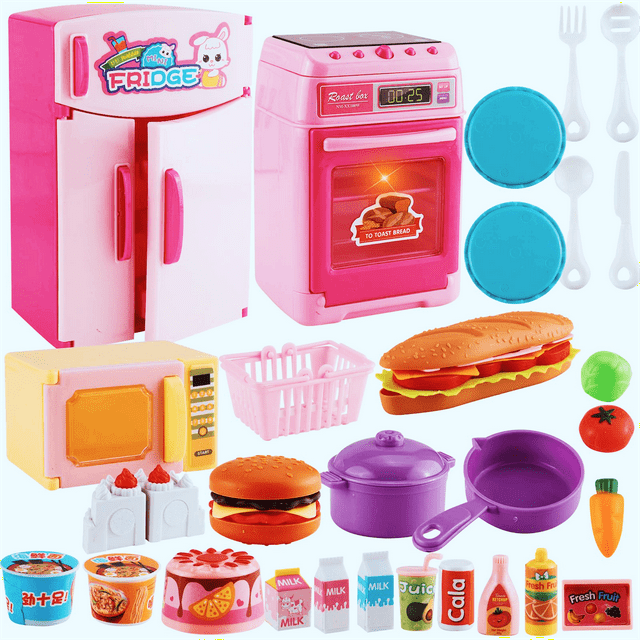 NETNEW Play Kitchen Home Appliances Kids Pretend Toys for Girls 3-6 ...