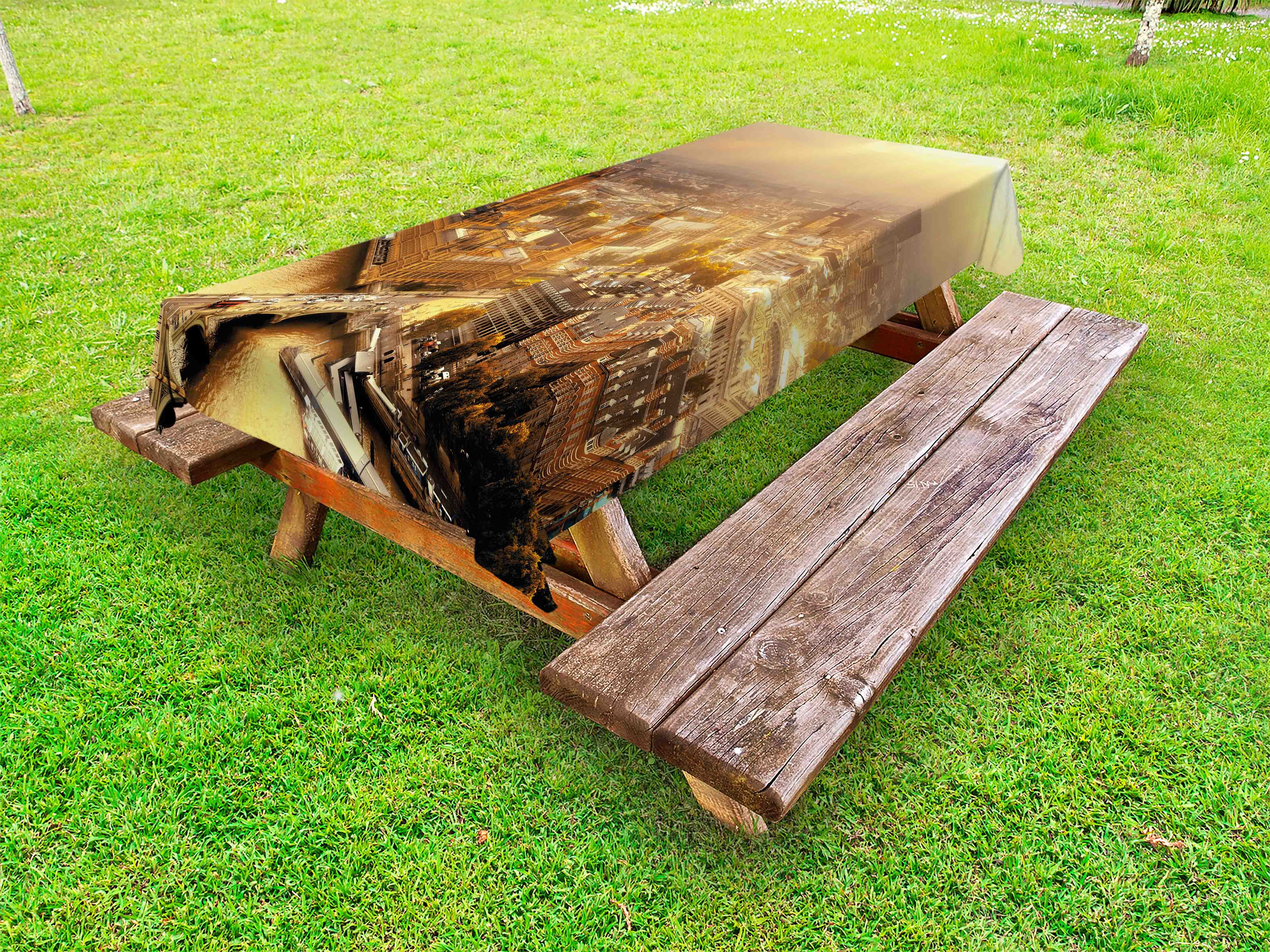 Cityscape Outdoor Tablecloth, Westminster Aerial View with Thames River ...