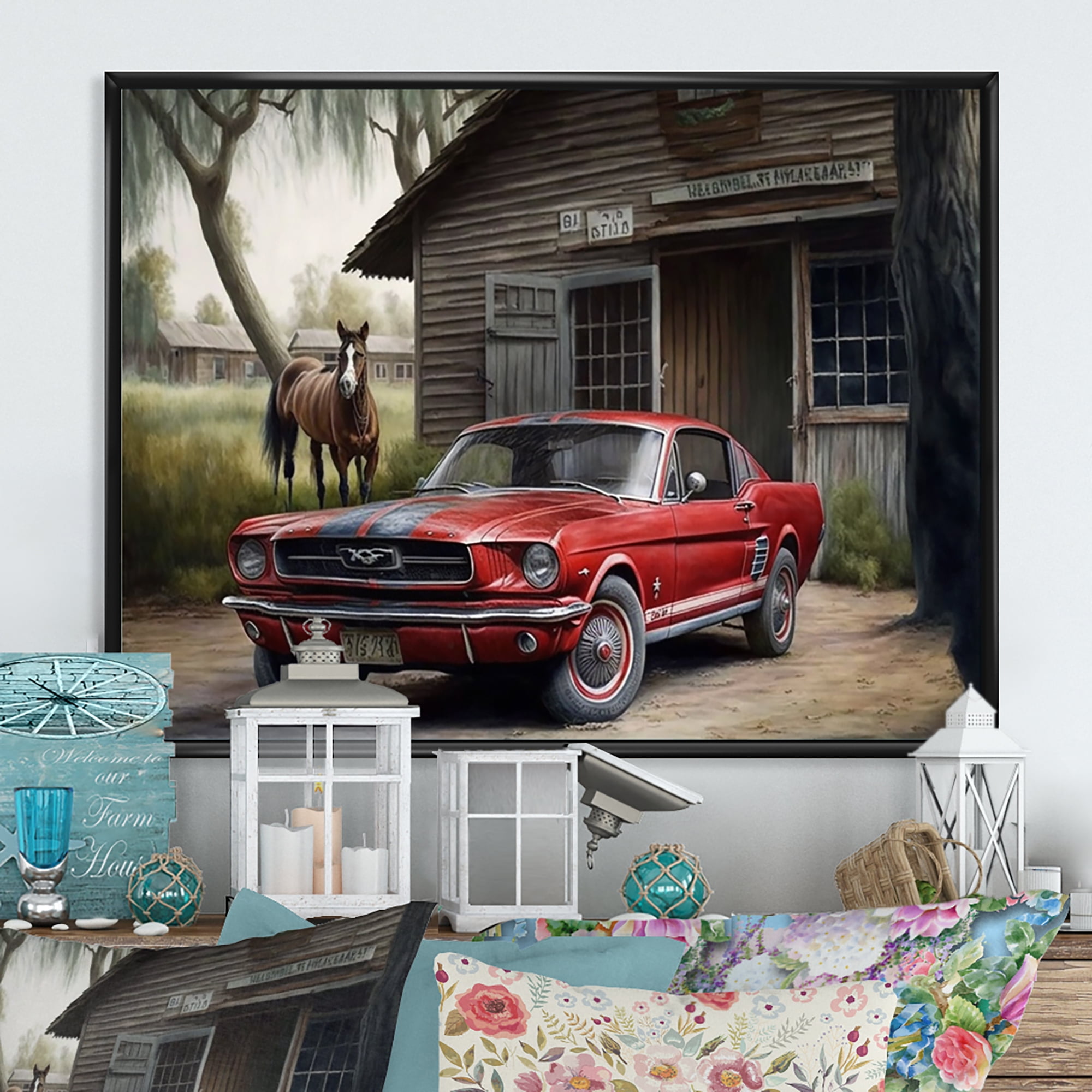 Click here for Designart Cars American Muscle Framed Wall Art Dec... prices