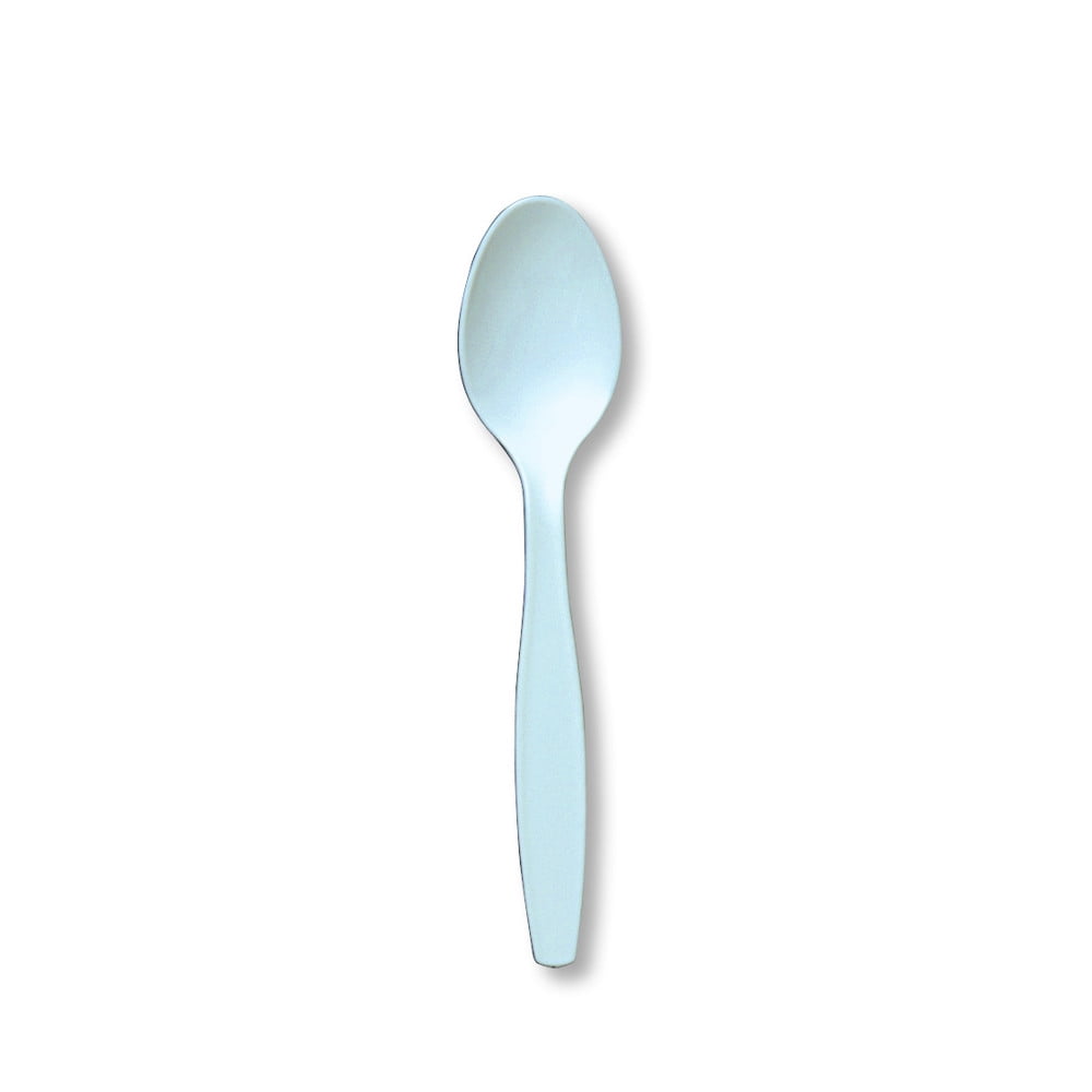 Touch Of Color Premium Cutlery Plastic Spoons Pack Of 24 Pastel Blue ...