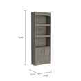 Bookcase Metal Hardware, Three Shelves, Double Door Cabinet, Light Gray ...