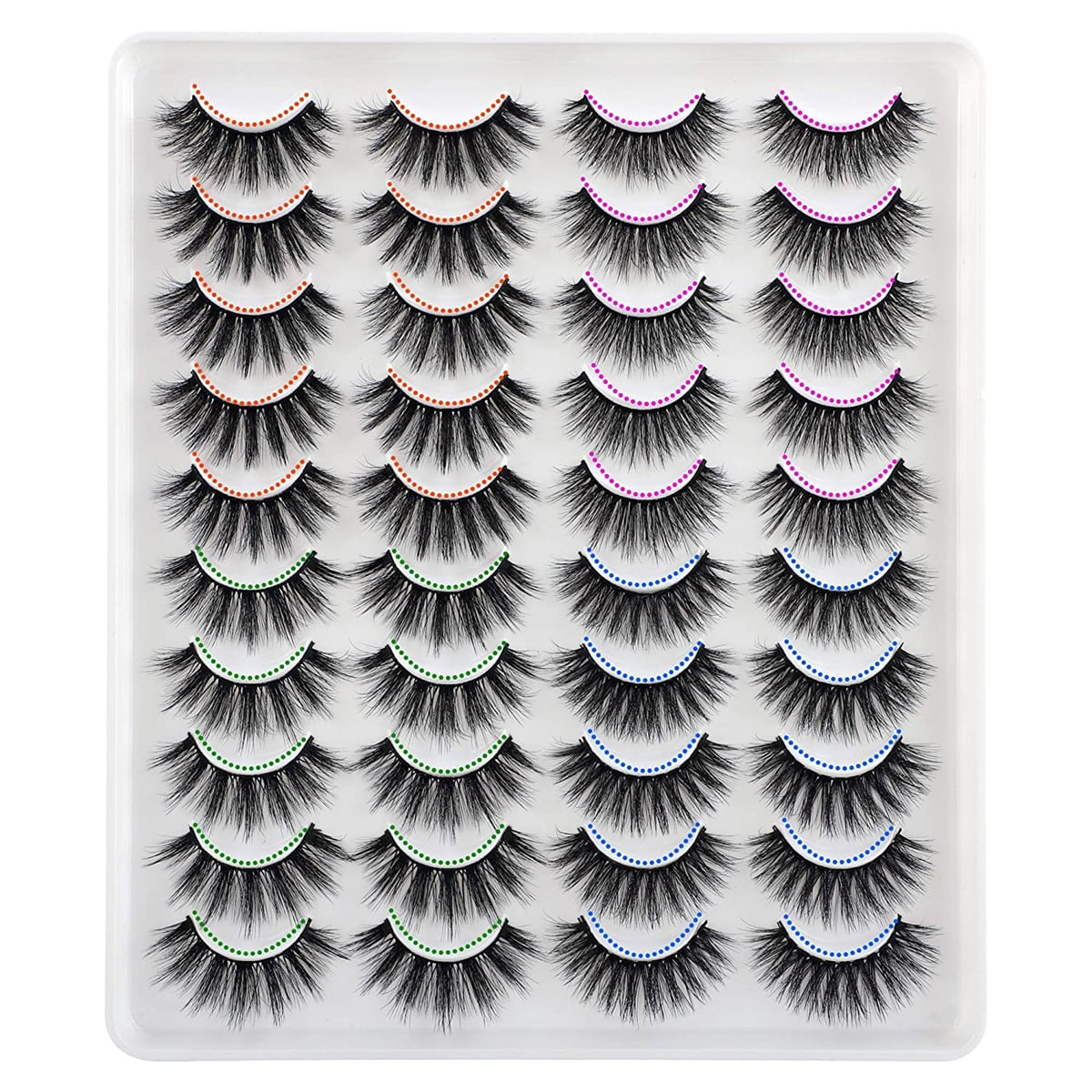 Women False Lashes Set 4 Styles 5D Natural Dramatic Long Eyelashes ...