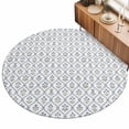 Blue Floral Round Living Room Rugs 5 ft, Country Pastoral Classic ...