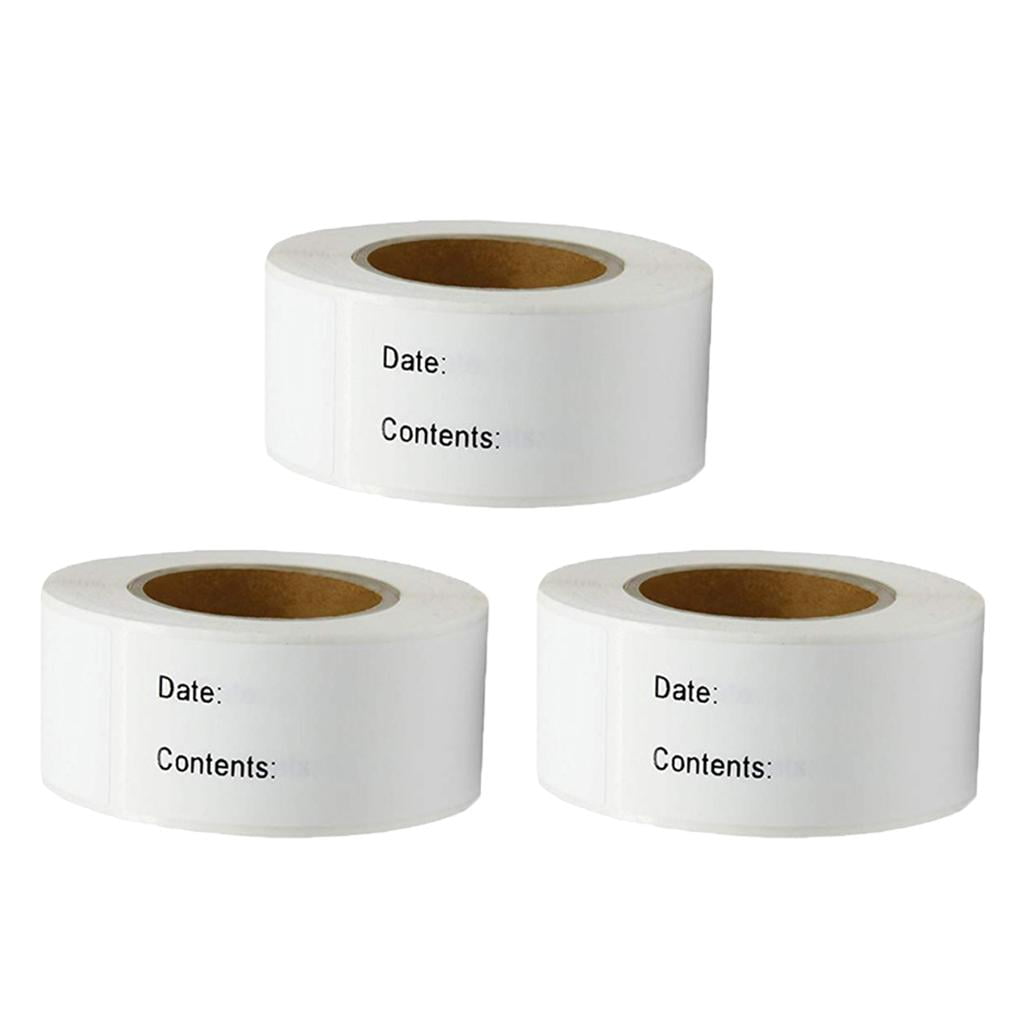 3 Rolls Of 375pcs Freezer Labels Self-adhesive Household Labels Date ...