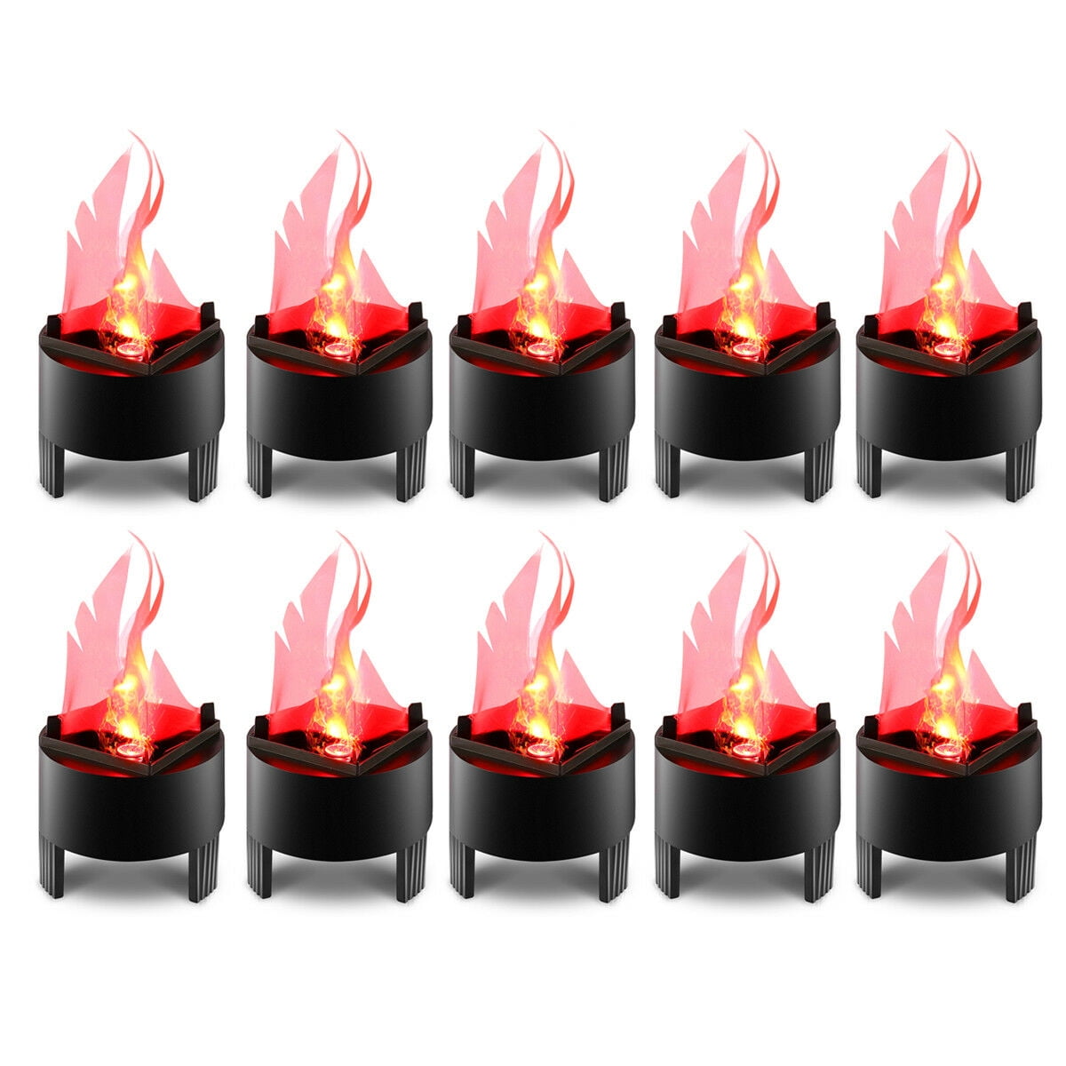 10 Pack 3W LED Fake Fire Flame Simulated Flame Effect Light Halloween ...