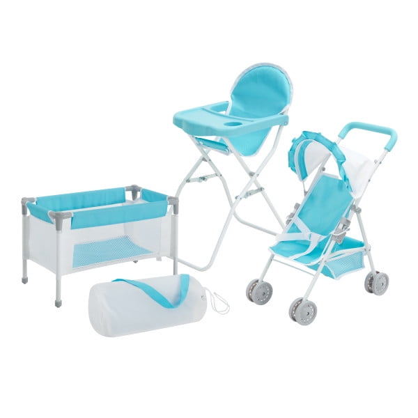 Click here for Teamson Kids Baby Doll 3pc Nursery Set  Blue & Whi... prices