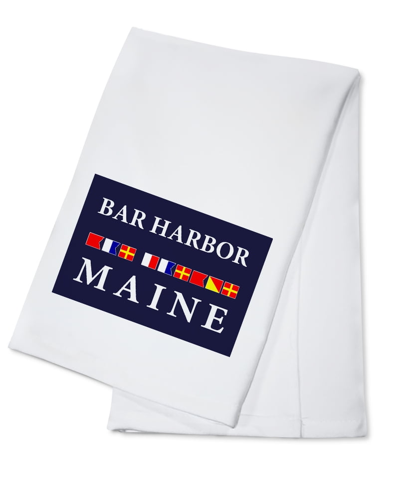Bar Harbor, Maine, Nautical Flags (100% Cotton Tea Towel, Decorative ...