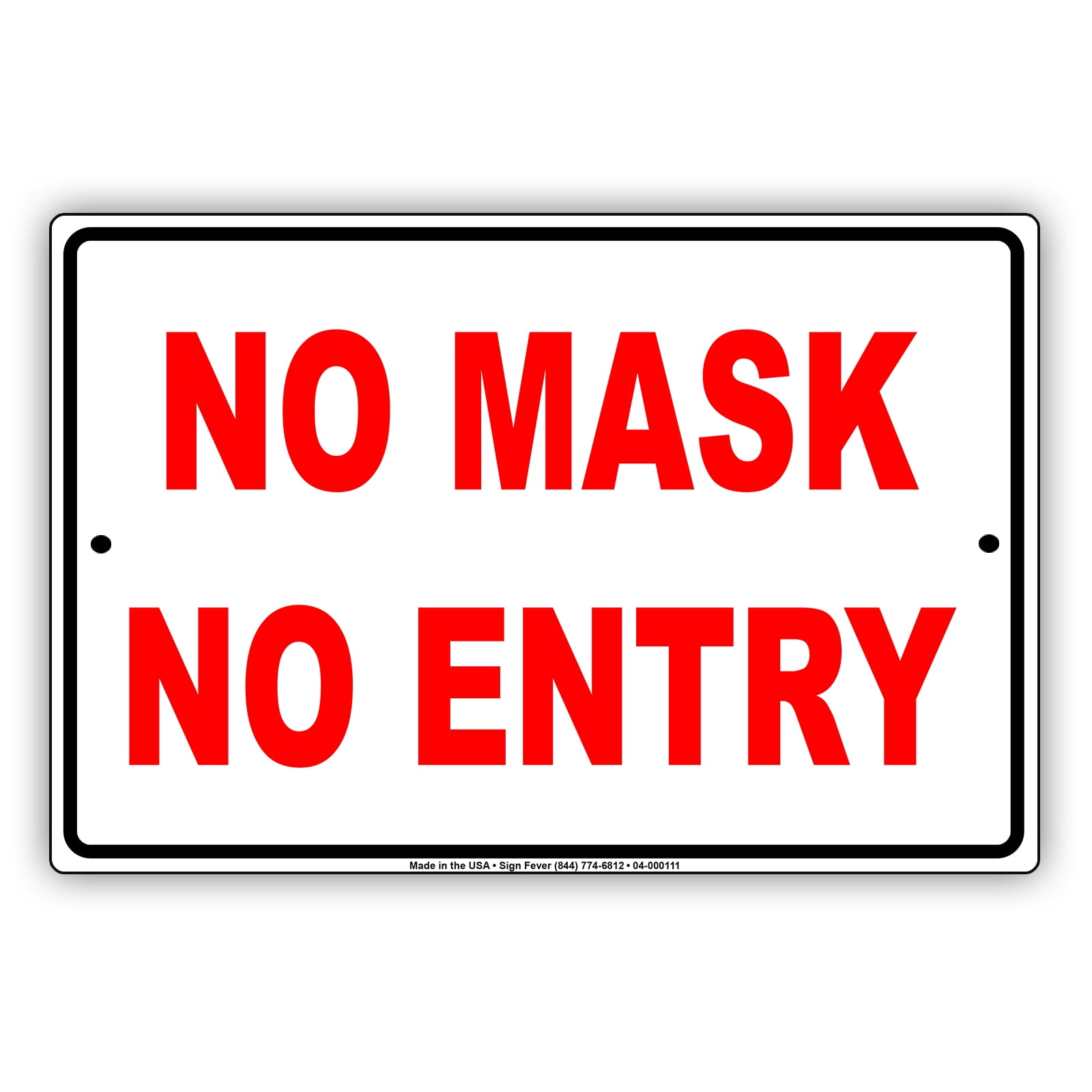 No Mask No Entry Notice Display Health and Safety Indoor Outdoor Unique ...