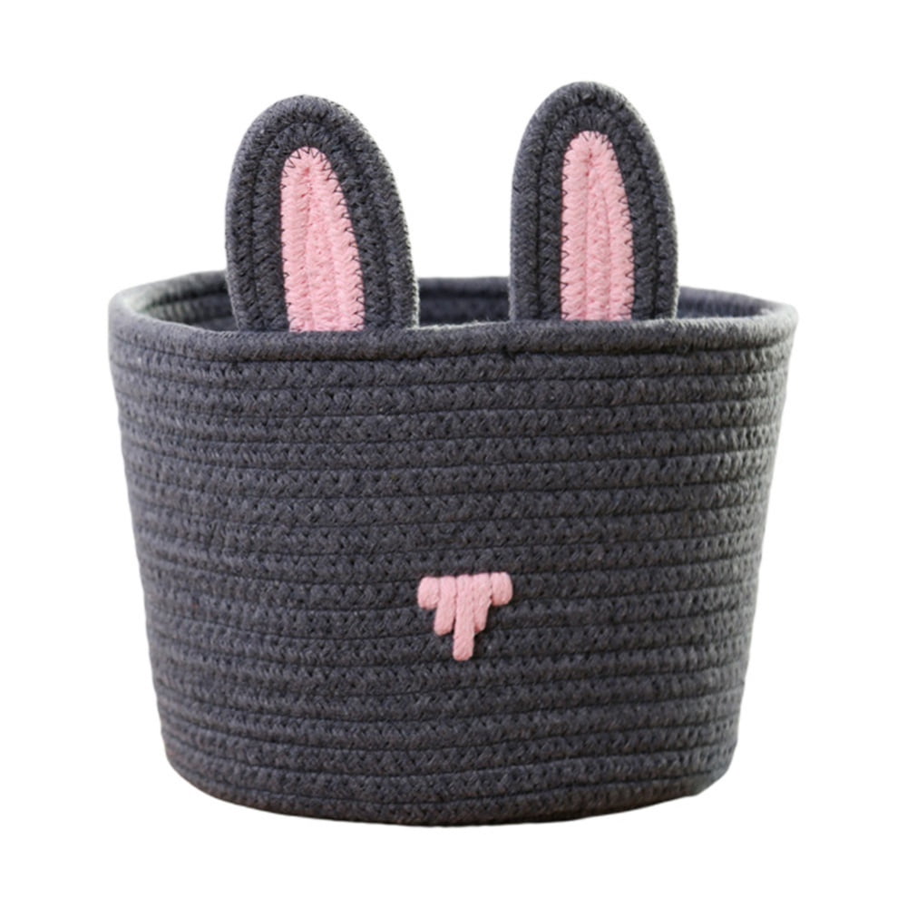Adorable Cotton String Storage Basket - Rabbit Woven Baby Laundry ...