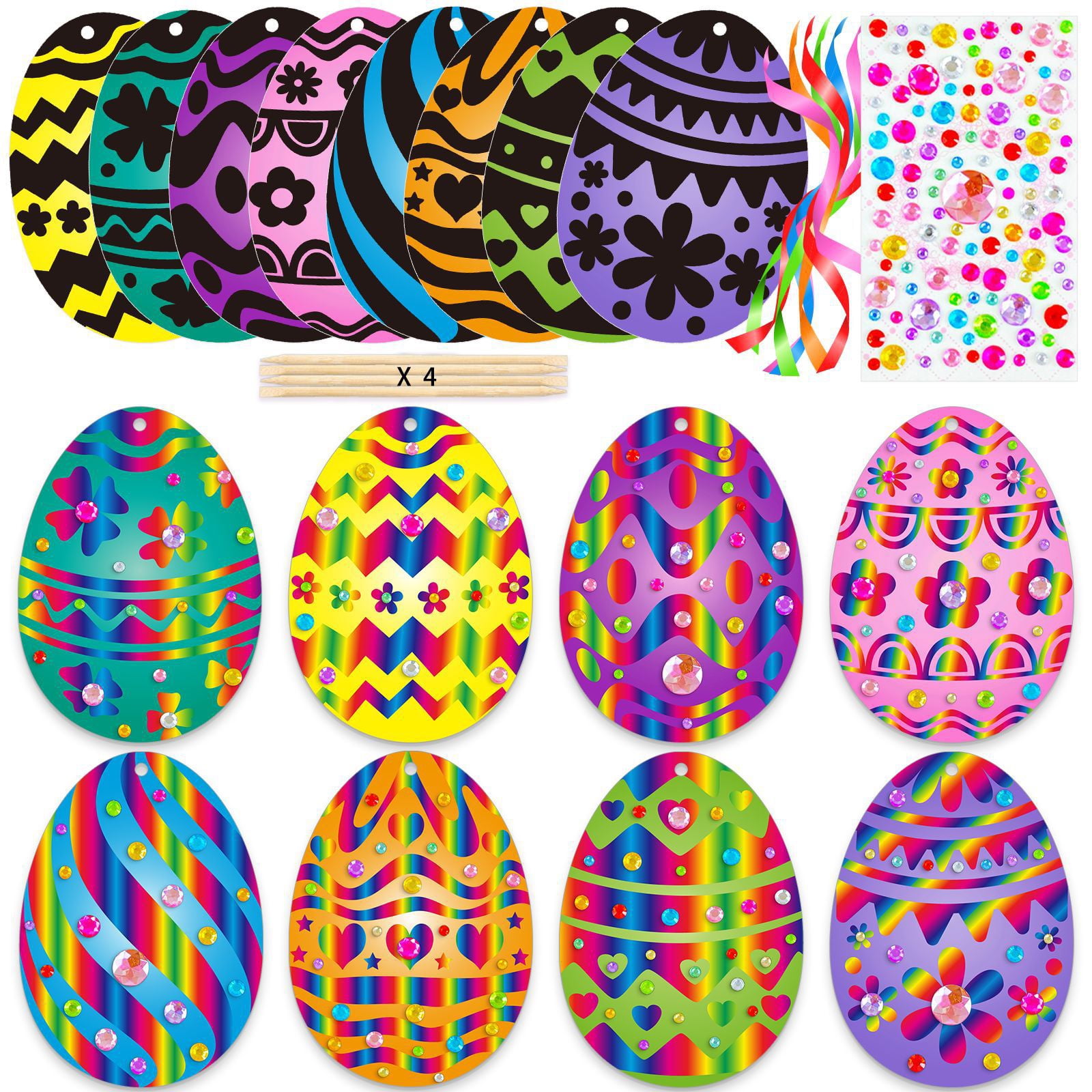 Magics Color Scratchs Art Easter Egg Ornaments Decorations Diy Easter ...