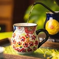 Flower Pottery Mugs Handmade, Ceramic 15oz Coffee Cup, Red - Walmart.com