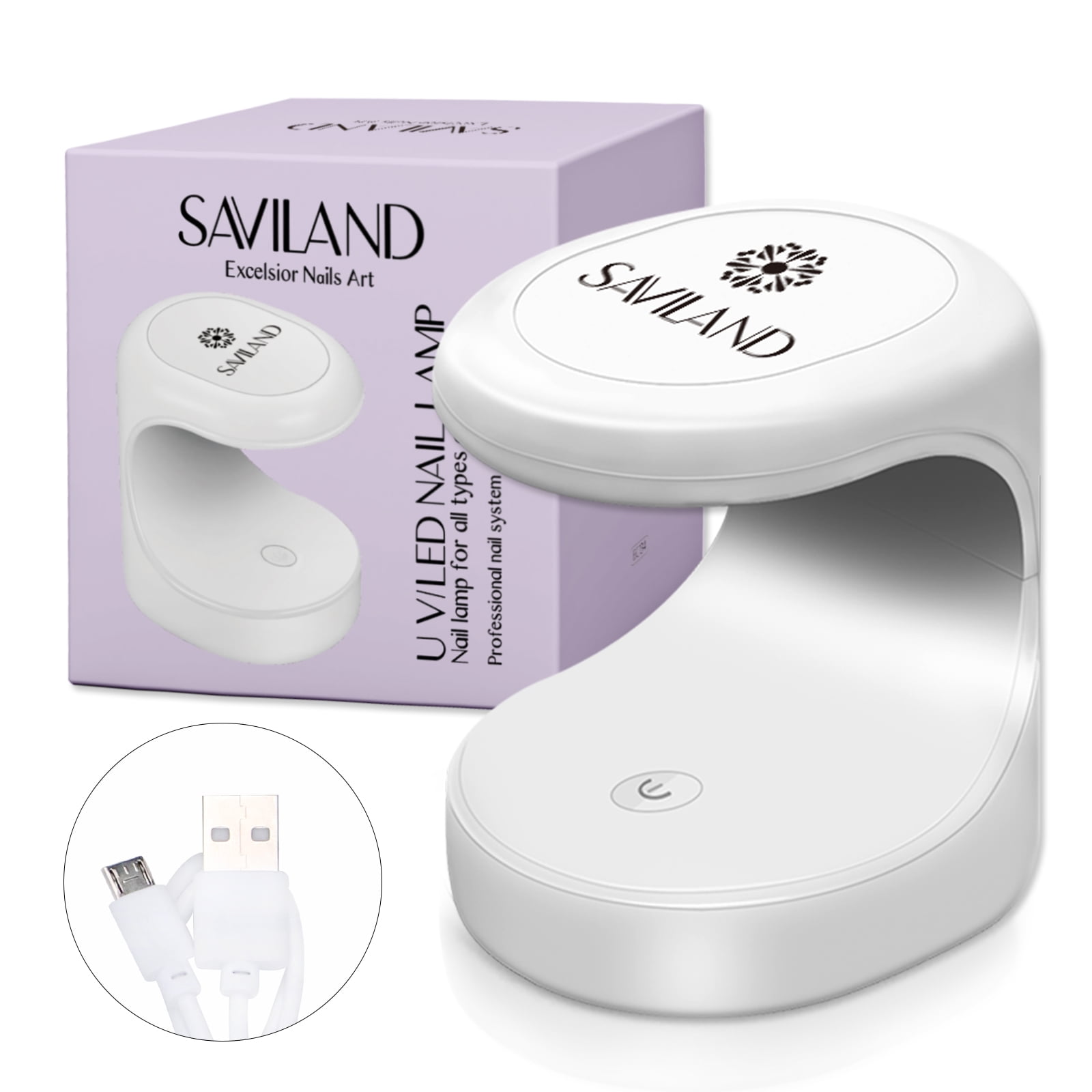 Saviland Mini Nail Lamp - 16W U V/LED Nail Dryer for Gel Nail Polish ...