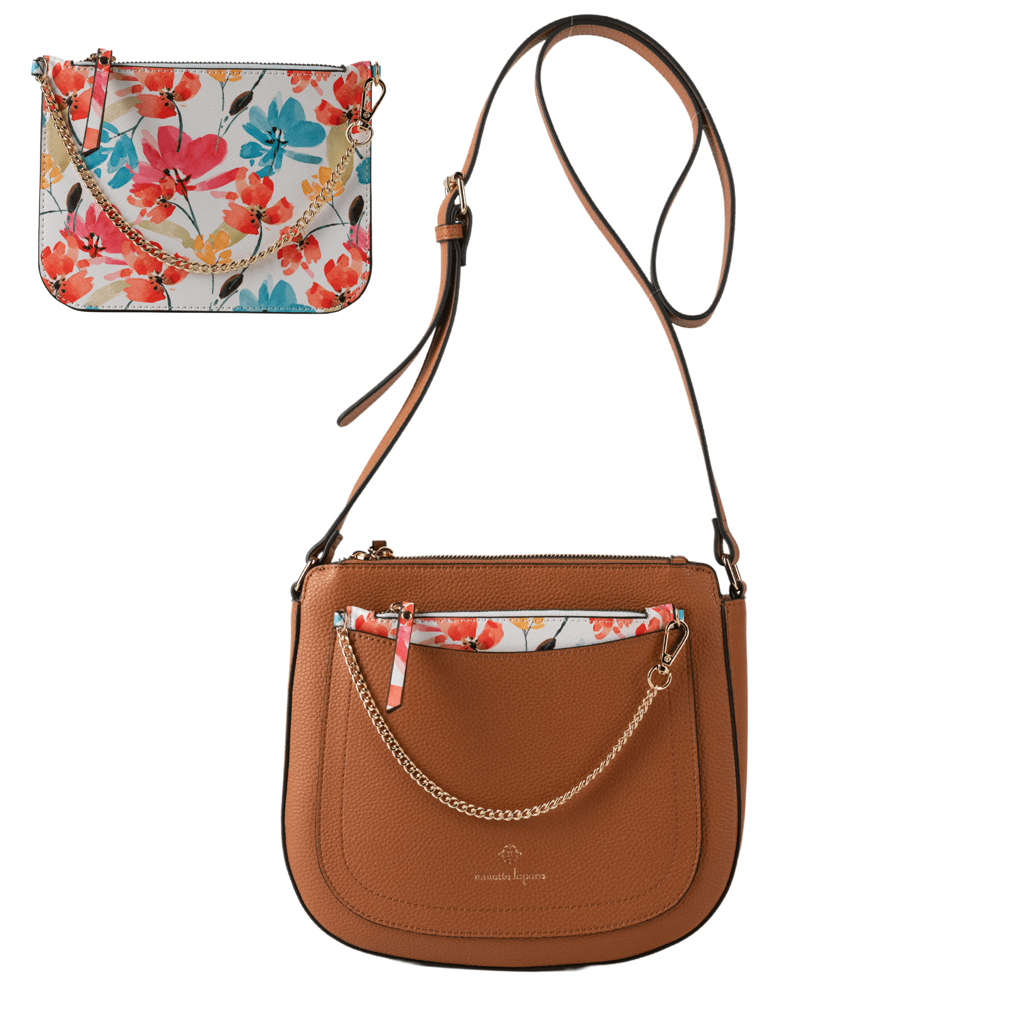 Nanette Lepore Women Crossbody Purse Faux Leather Handbag with ...