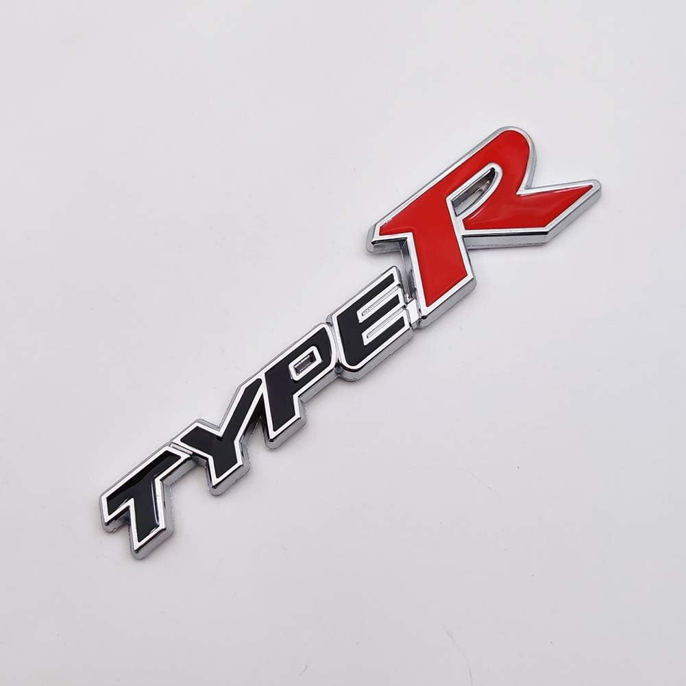 Chrome Metal Type-R Logo Car Emblem Premium 3D Racing Sport Badge Turbo ...