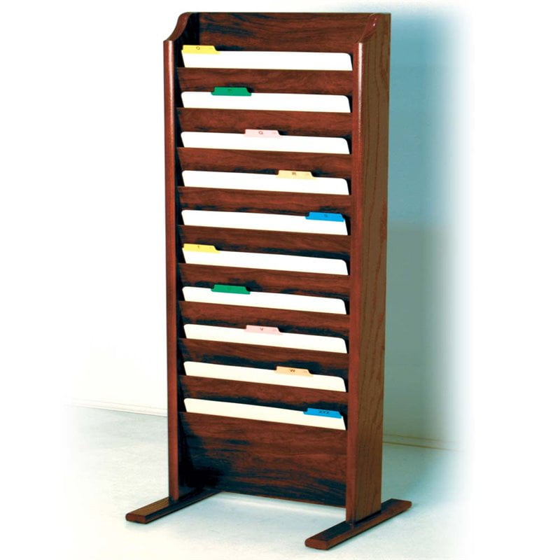 Wooden Mallet 10 Pocket Legal Size Standing File Holder in Mahogany ...