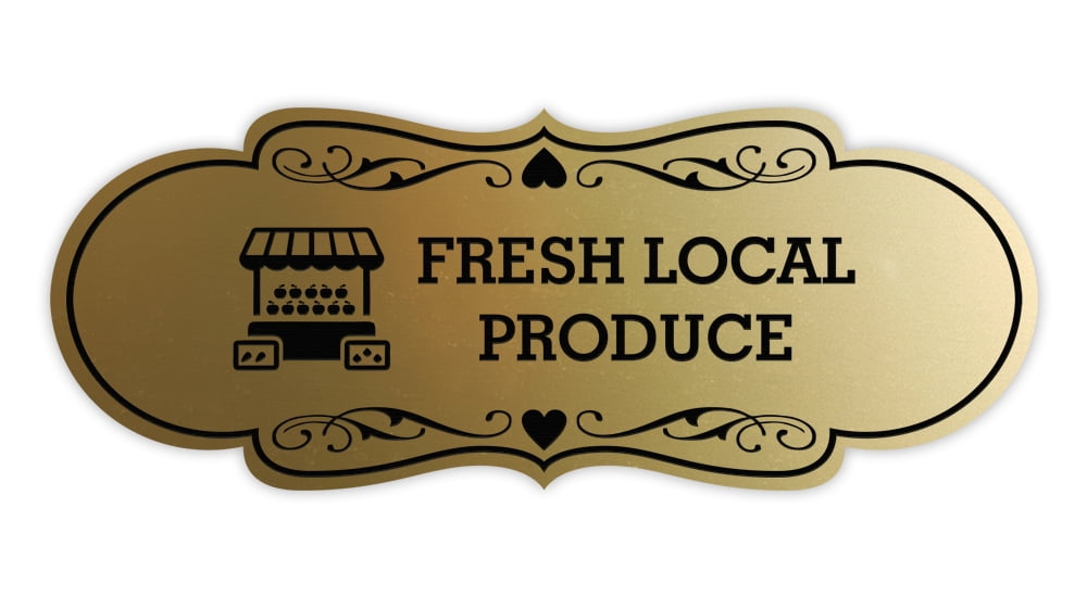 Designer Fresh Local Produce Sign (Brushed Gold) - Large - Walmart.com