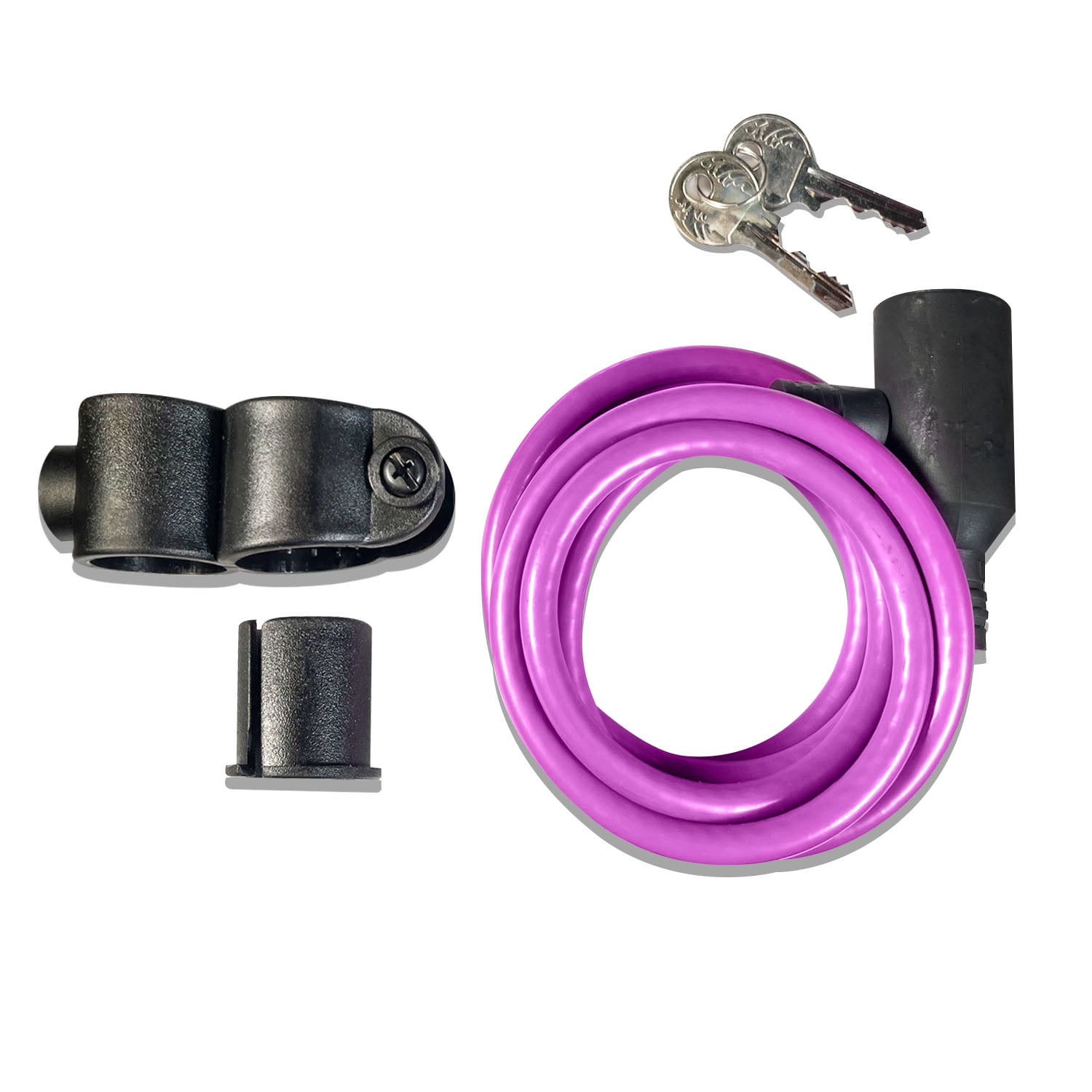 Safety Bicycle Bike 6' 1.8m Key Lock Cable (Purple) - Walmart.com
