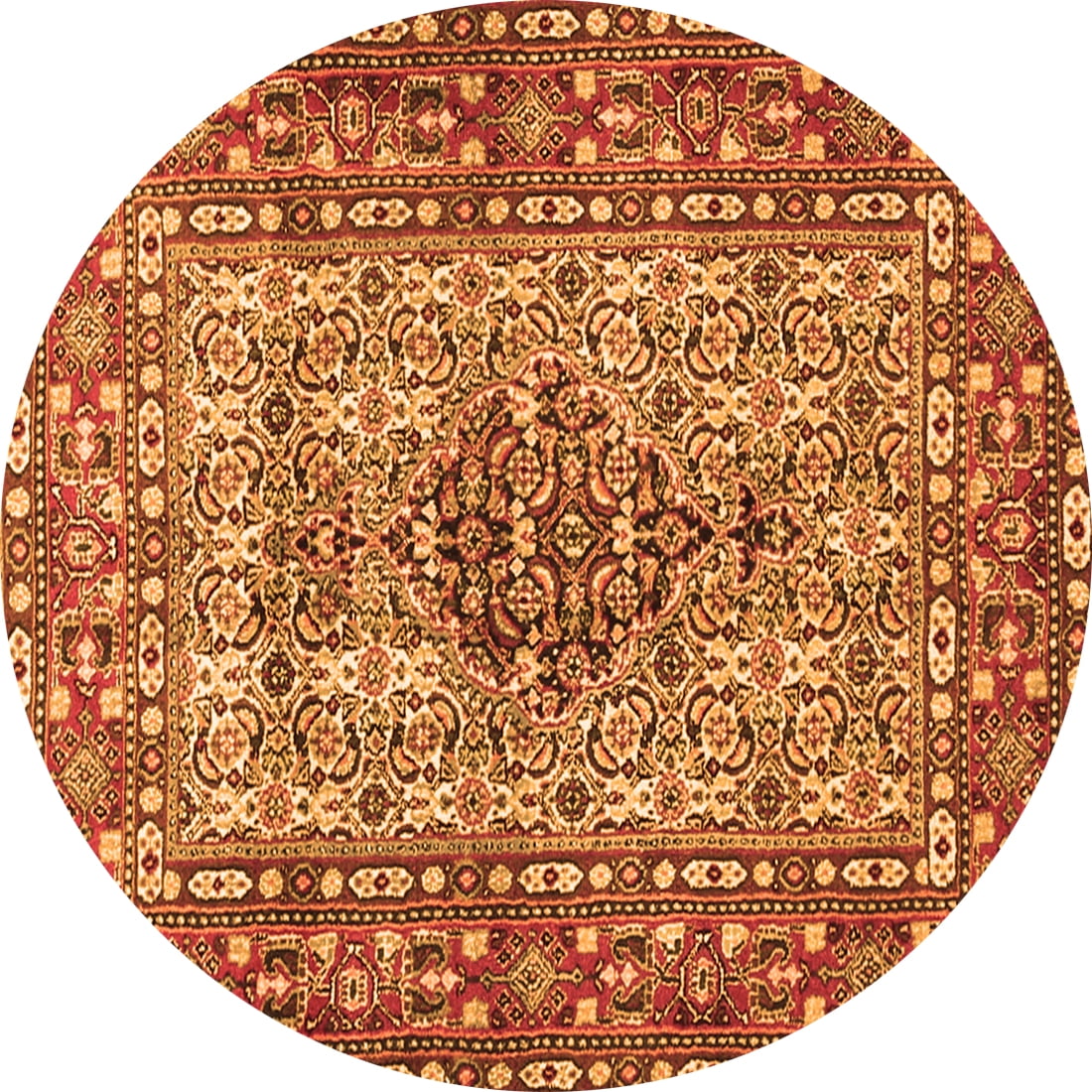 Ahgly Company Indoor Round Persian Orange Traditional Area Rugs, 6 ...