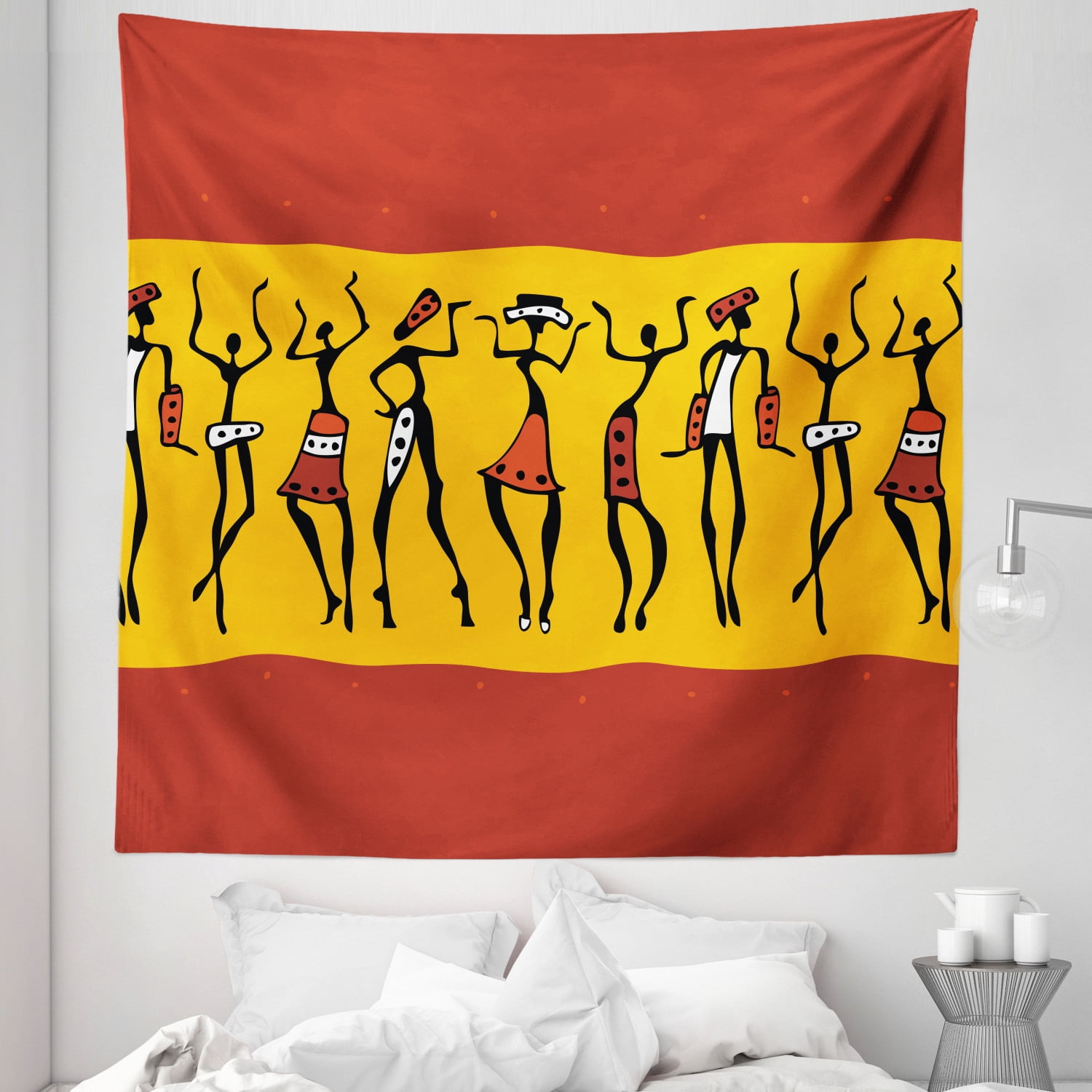 African Tapestry, Dancing Abstract Wall Paint Indigenous Culture ...