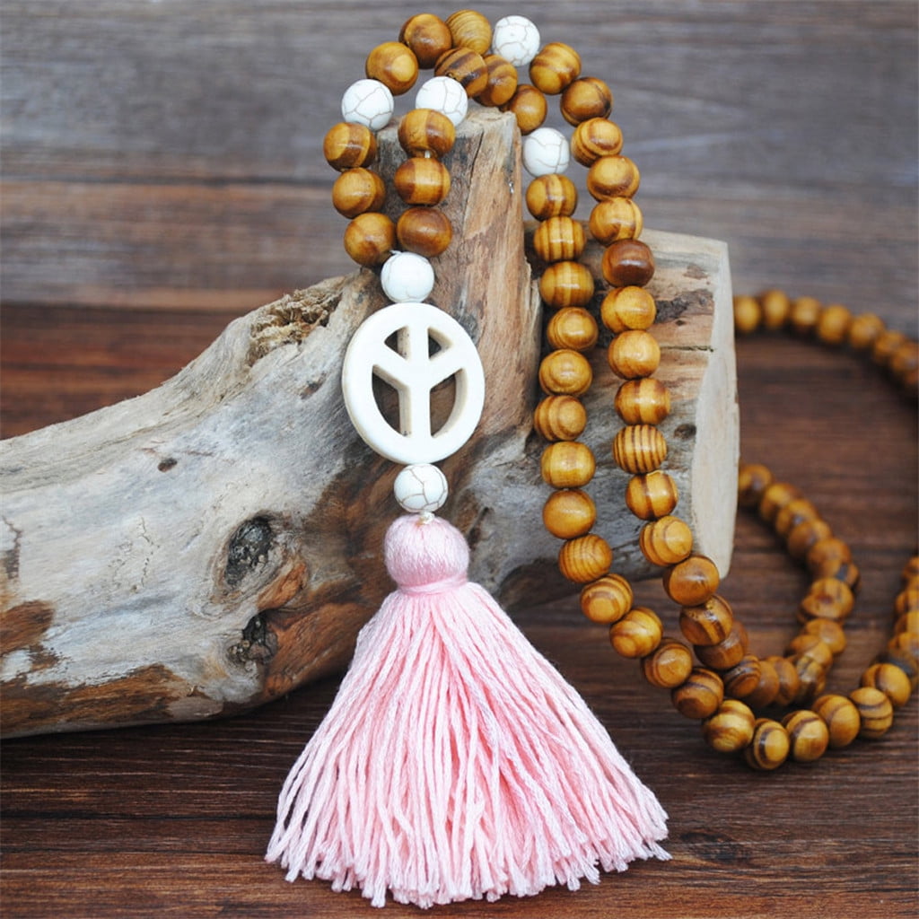 Click here for Topllc Necklaces & Pendants Women Tassel Wooden Be... prices