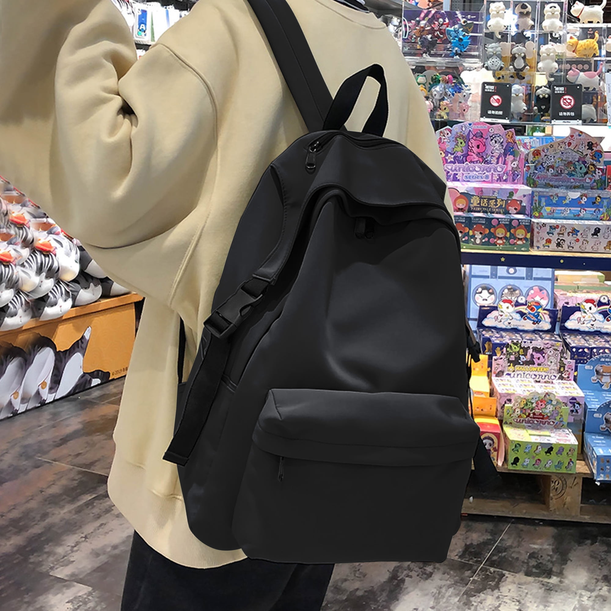 Black Backpack for Women Men, Cute Backpack for Middle High School ...