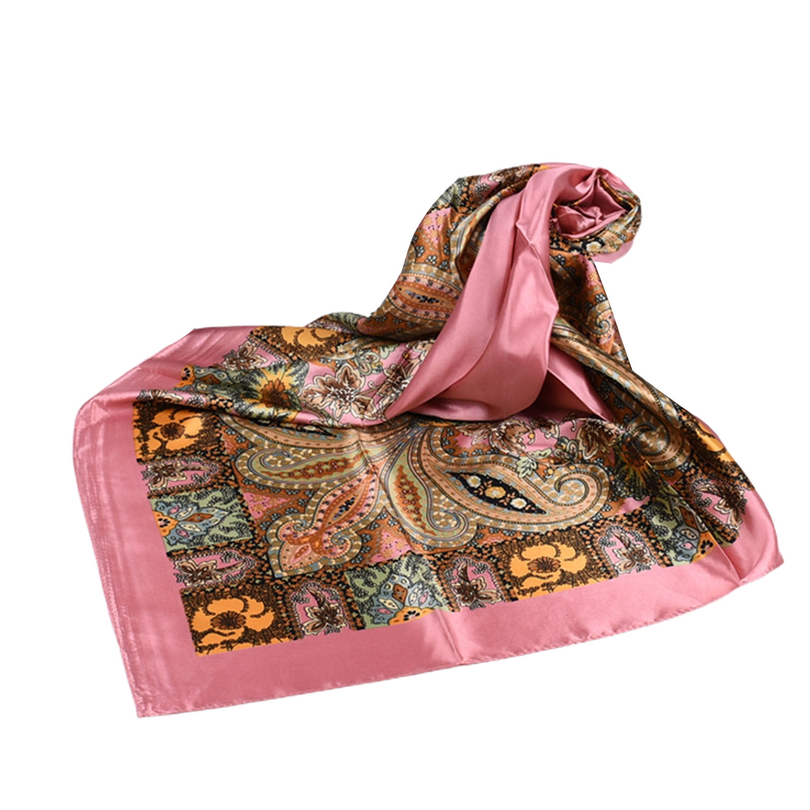 Trayknick Big Cashew Flower Print Hair Scarf Sun Protection Imitation ...