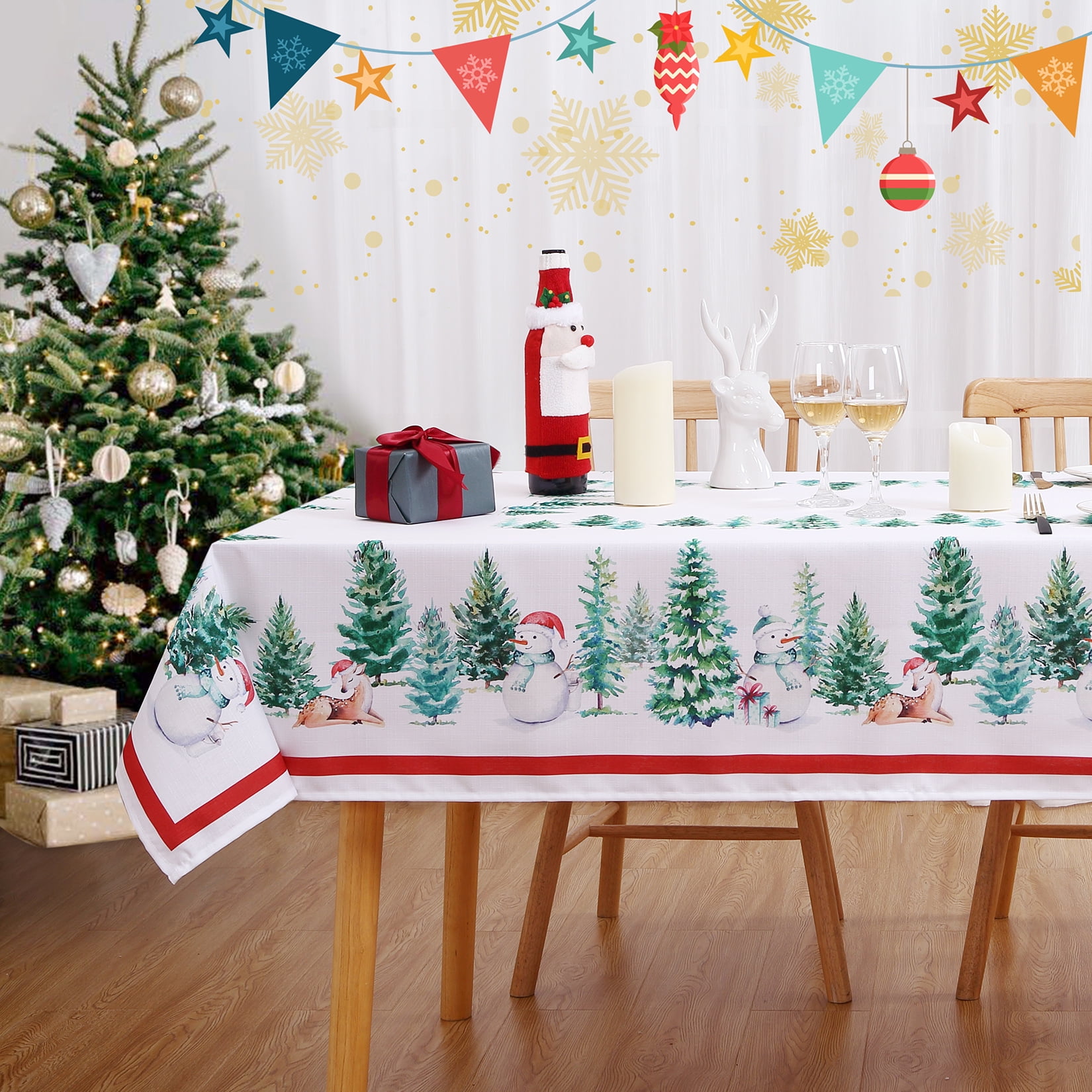 Haperlare Christmas Trees Table Cloth Rectangle 60"x84" Waterproof ...
