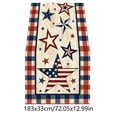 4th of July Patriotic Table Runner 72x13 Inch Red White Blue Star ...