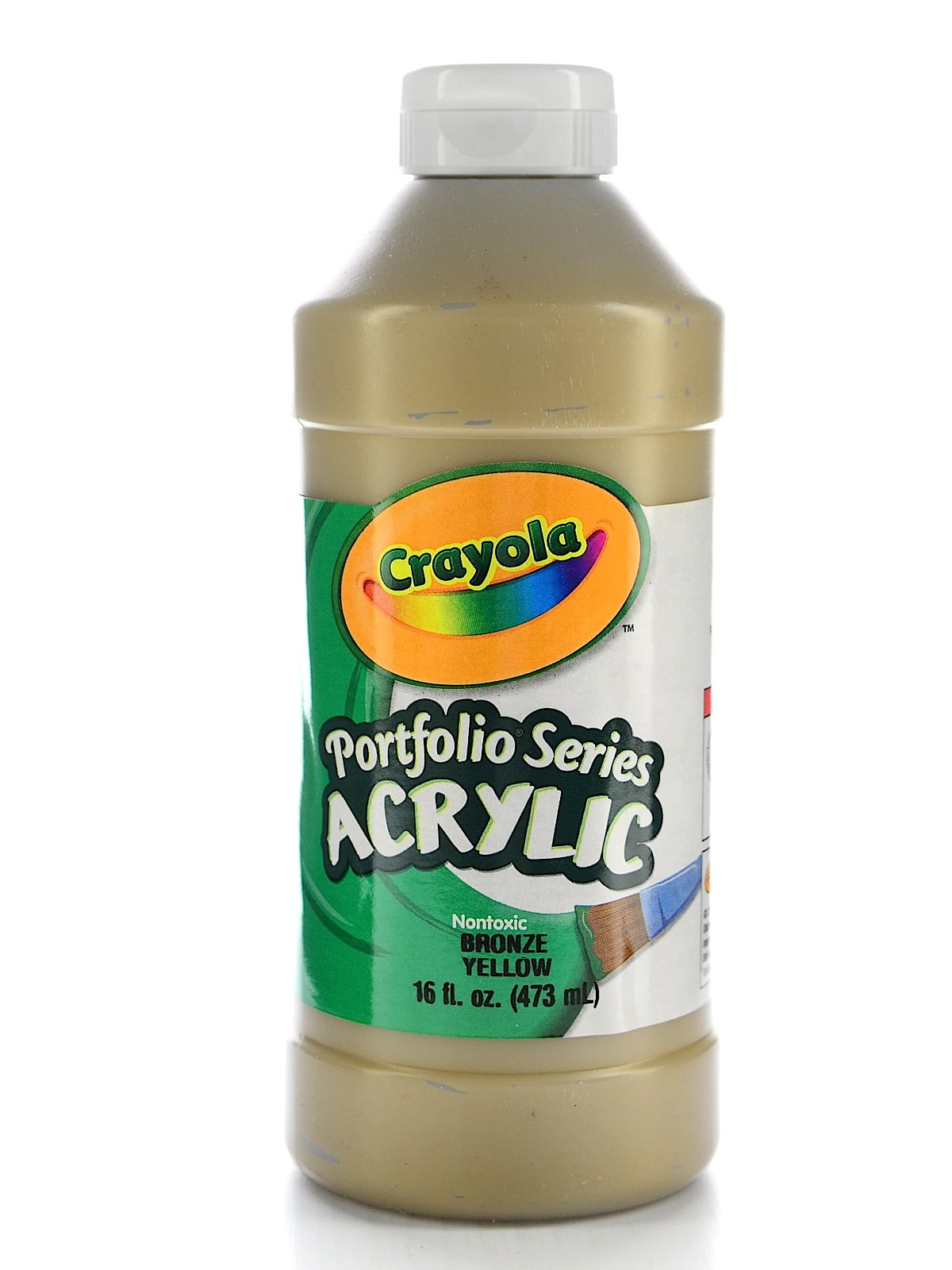 Crayola Portfolio Series Acrylic Paint Bronze Yellow, 16 Oz (Pack Of 2 ...