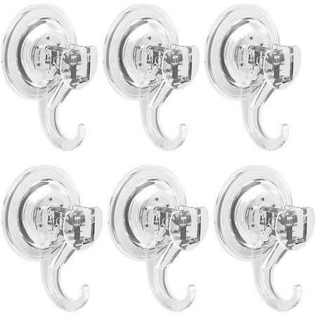 Suction Cup Hooks, Powerful Suction Hooks (6 Pack), Shower Suction Cup ...