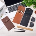 3Pcs 3 Colors PU Leather with Alloy Pen Holders Pen Sleeve Fountain Pen ...