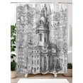Black and White Illustration Shower Curtain, European Classical ...